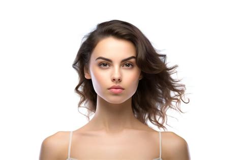 Premium Ai Image Portrait Of Beautiful Young Woman With Long Curly