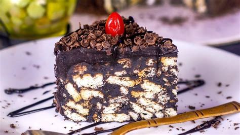 طرز تهیه كيك يخچالي ساده شکلاتی و خوشمزه با بیسکویت پتی بور