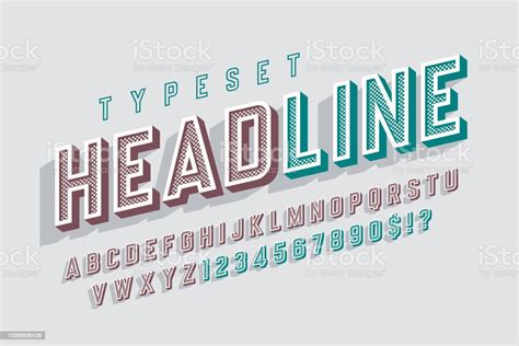 압축 된 원본 3d 복고풍 디스플레이 글꼴 알파벳 활판 인쇄에 대한 스톡 벡터 아트 및 기타 이미지 활판 인쇄 컴퓨터 글자 하프톤 Istock