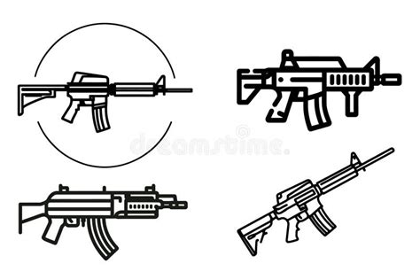 Icons Set Weapons Vector Illustration Stock Vector Illustration Of