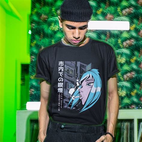 Japanese Vaporwave Anime Manga Unisex Hoodie Aesthetic Kawaii