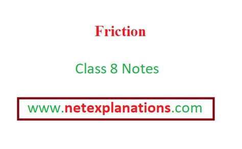 [pdf] Cbse Notes Friction Class 8 Science Chapter 12