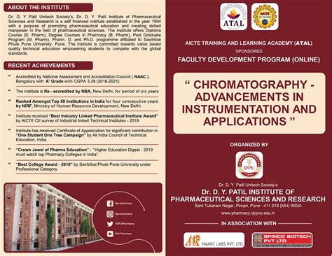 Aicte Atal Has Sponsored A 5 Days Fdp On Chromatography Advancements In Instrumentation And