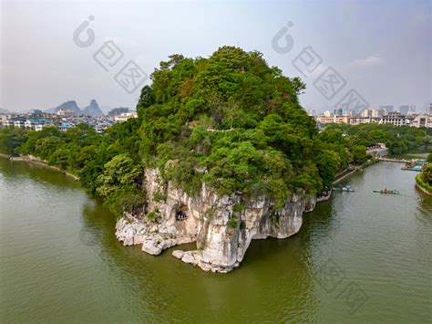 广西桂林漓江象鼻山景区航拍摄影图图片 包图网企业站