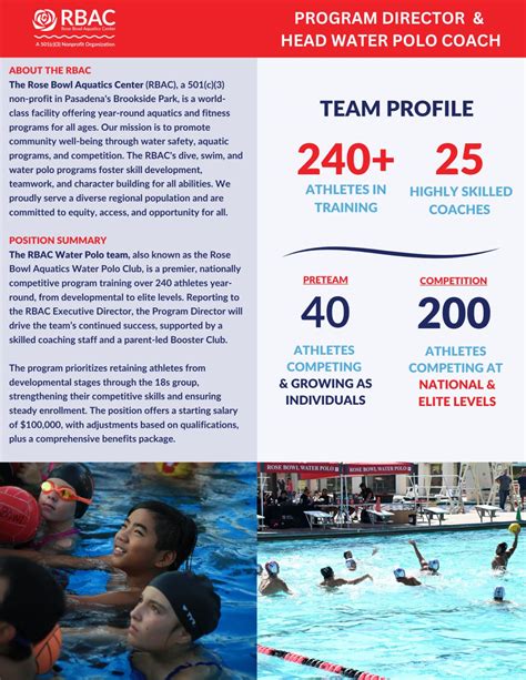 Job Opportunity Program Director And Head Water Polo Coach Spread The
