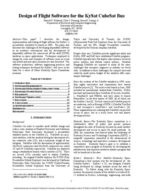 design of flight software for the kysat cubesat bus pdf version