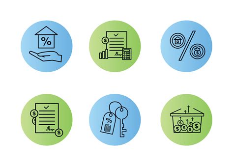Finanzas Iconos Financiero Servicios íconos Colocar Hipoteca