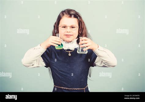 Girl School Nerd Scientific Experiment Chemical Analysis School