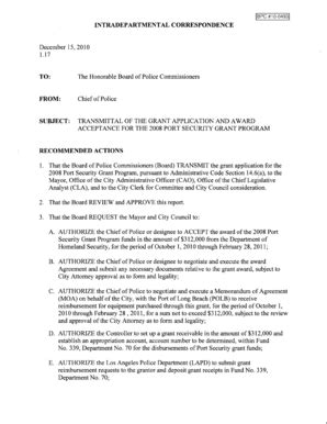Fillable Online Lapdpolicecom Lacity TO The Honorable Board Of Police Commissioners FROM