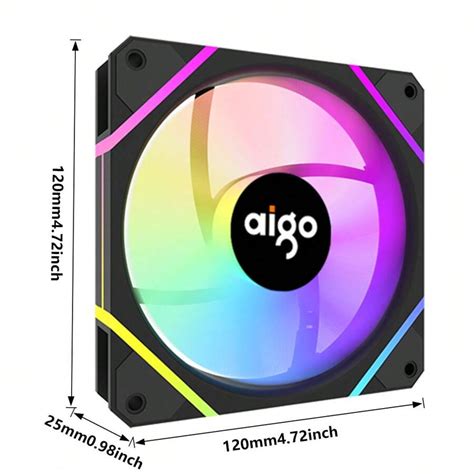Aigo Aigo Am12pro Rgb Fan Ventoinha Pc 120mm Computer Case Fan Kit