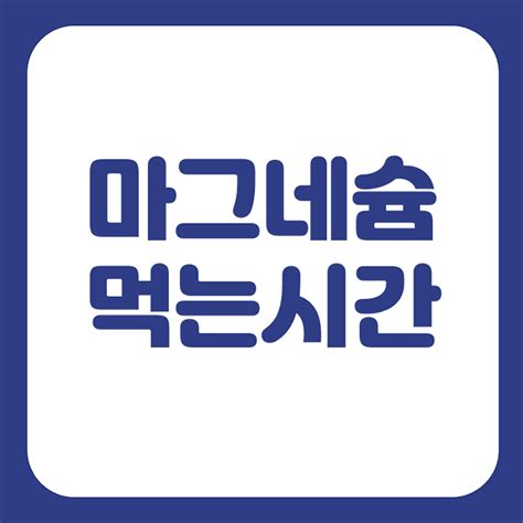 마그네슘 먹는 시간대 언제 섭취 방법 효능 복용시간 타이밍