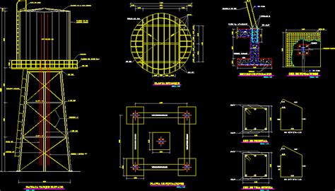 Tanque Elevado En AutoCAD Librería CAD