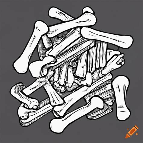 Cartoon Pile Of Bones