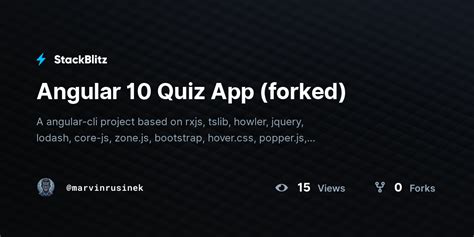 Angular Quiz App Forked Stackblitz