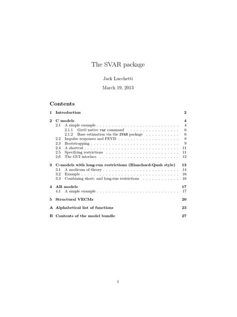 Svar Pdf Vector Autoregression Matrix Mathematics