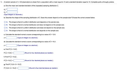 Solved A Random Sample Of N Observations Is Drawn From A Chegg