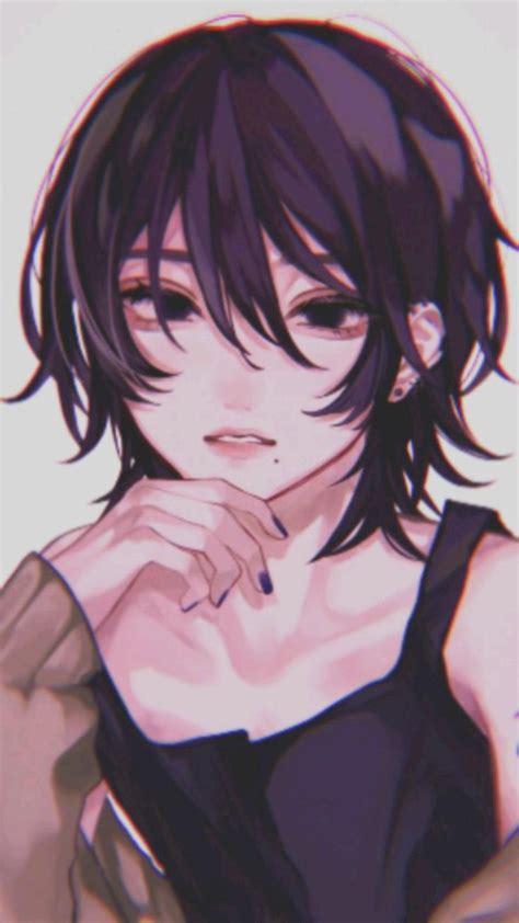 Pfp Icon Girl Short Hair Short Dark Hair Short Purple Hair