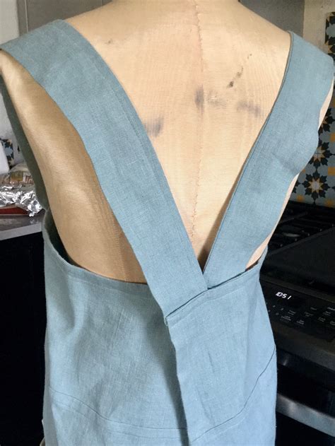 Delantal De Lino De Estilo Japonés Delantal Pinafore De Lino Etsy España