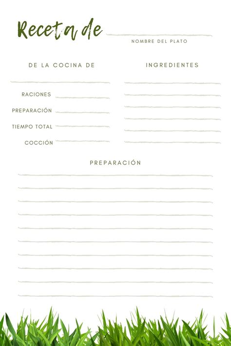 Plantillas Para Escribir Recetas De Cocina Image To U