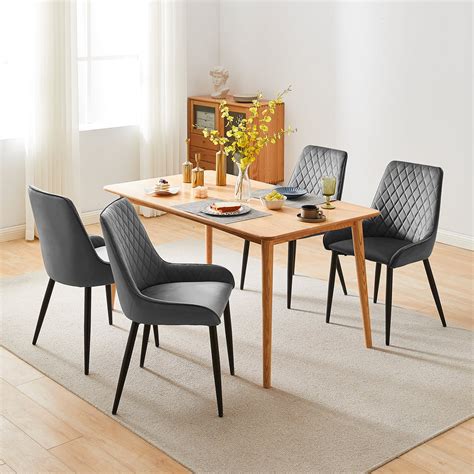 Clipop Samt Esszimmerstühle 2er Set Küchenstühle Mit Rückenlehne Und