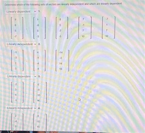 Solved Determine Which Of The Following Sets Of Vectors Are