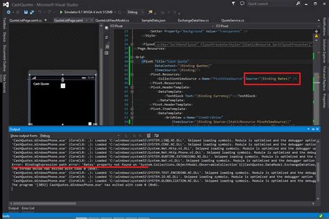 CashQuotes App Series Data Binding In XAML For Windows Phone Part 3