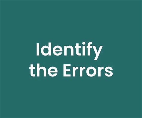 Identify The Errors English Questions And Answers Identify The Errors Quiz Identify The