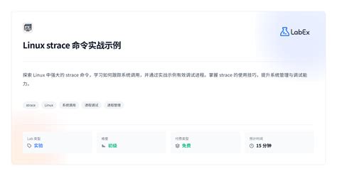 Linux Strace 命令实战示例 系统调用跟踪与进程调试 Labex