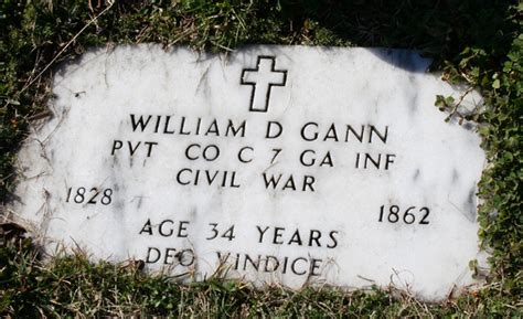 Pvt William D Gann Find A Grave Memorial