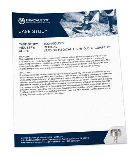 Medical Case Study Bracalente Manufacturing Group