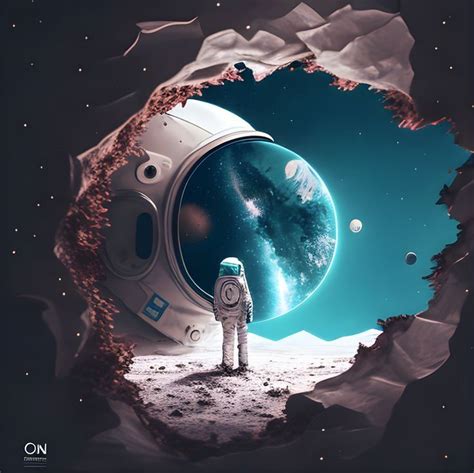 Esa Astronaut On The Moon Watching Earth