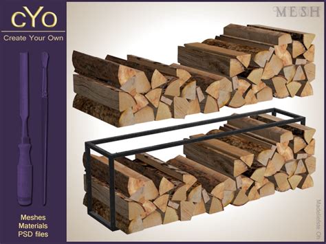 Second Life Marketplace Cyo Firewood Laying Rectangle Rack Stacks