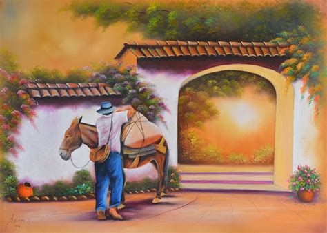Arte Y Actividad Cultural Paisajes Tipicos De Colombia Al Óleo Arte