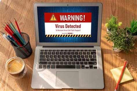 Premium Photo Virus Warning Alert On Computer Screen Detected Modish