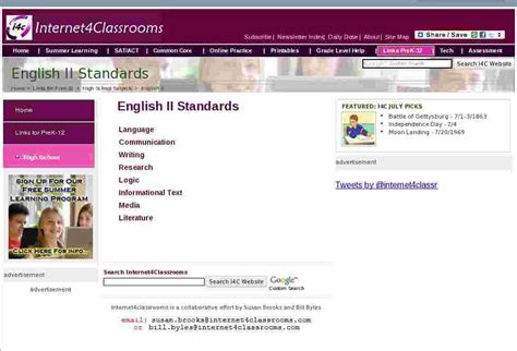 Internet Resources for use in English II classes I4C