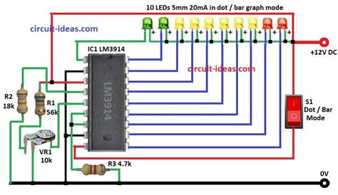 12v Battery Level Indicator Circuit Using Ic Lm3914 Circuit Ideas For You