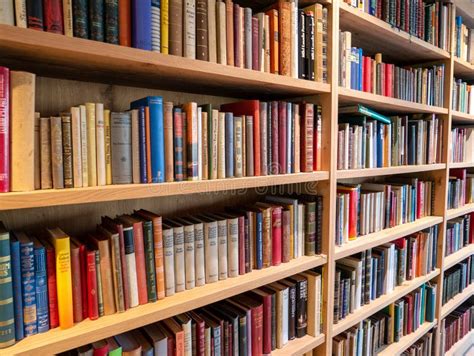 Image Of Wooden Book Shelf With Books Stock Photo Image Of Culture
