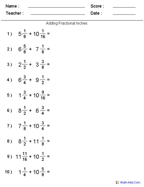 Worksheet For Adding Fraction To The Number Line And Subtracting Fractions