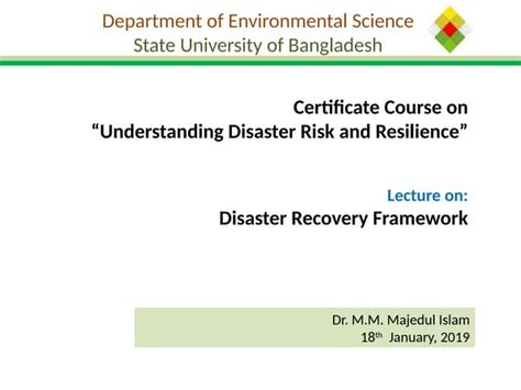 Natural Disaster Recovery Framework Pptx