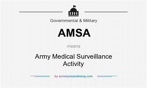 Amsa Army Medical Surveillance Activity In Government And Military By