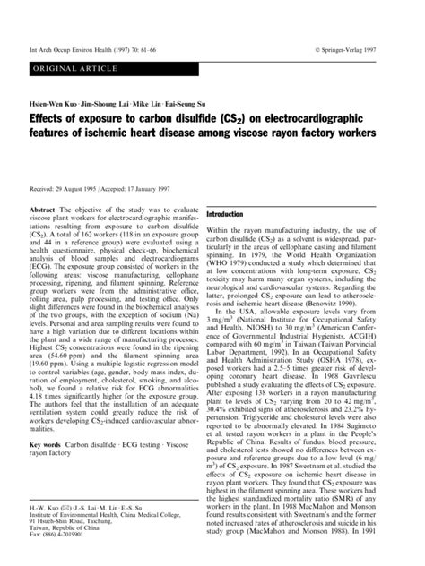 Cs2 Effects Pdf Cardiovascular Diseases Electrocardiography