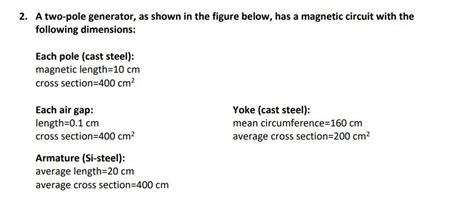 Solved 2 A Two Pole Generator As Shown In The Figure