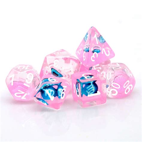 Dados de RPG Conjunto 7 Dados Translúcidos Virgo Mercado RPG