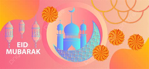 Eid Mubarak Islamic Festival Background Ramadan Kareem Mosque