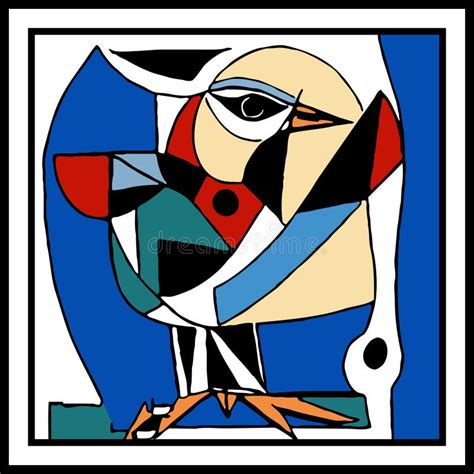 Abstract Illustration Inspired By The Work Of Picasso For Print Fabric Pattern For Use In