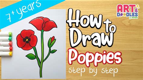How To Draw Poppies Youtube