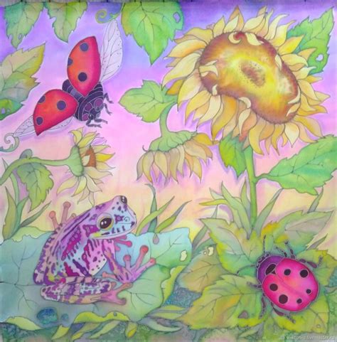 Платок шёлковый батик Лягушка Шейный платок крепдешин 56 56 см в интернет магазине на Ярмарке