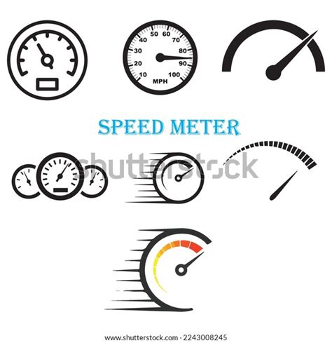Speedometer Tachometer Icon Speed Indicator Sign Stock Vector Royalty Free 2243008245