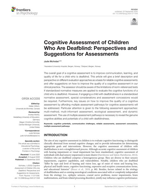Standardized Cognitive Assessments