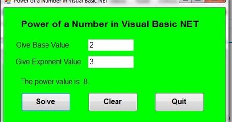 Free Programming Source Codes And Computer Programming Tutorials Power Of A Number In Visual